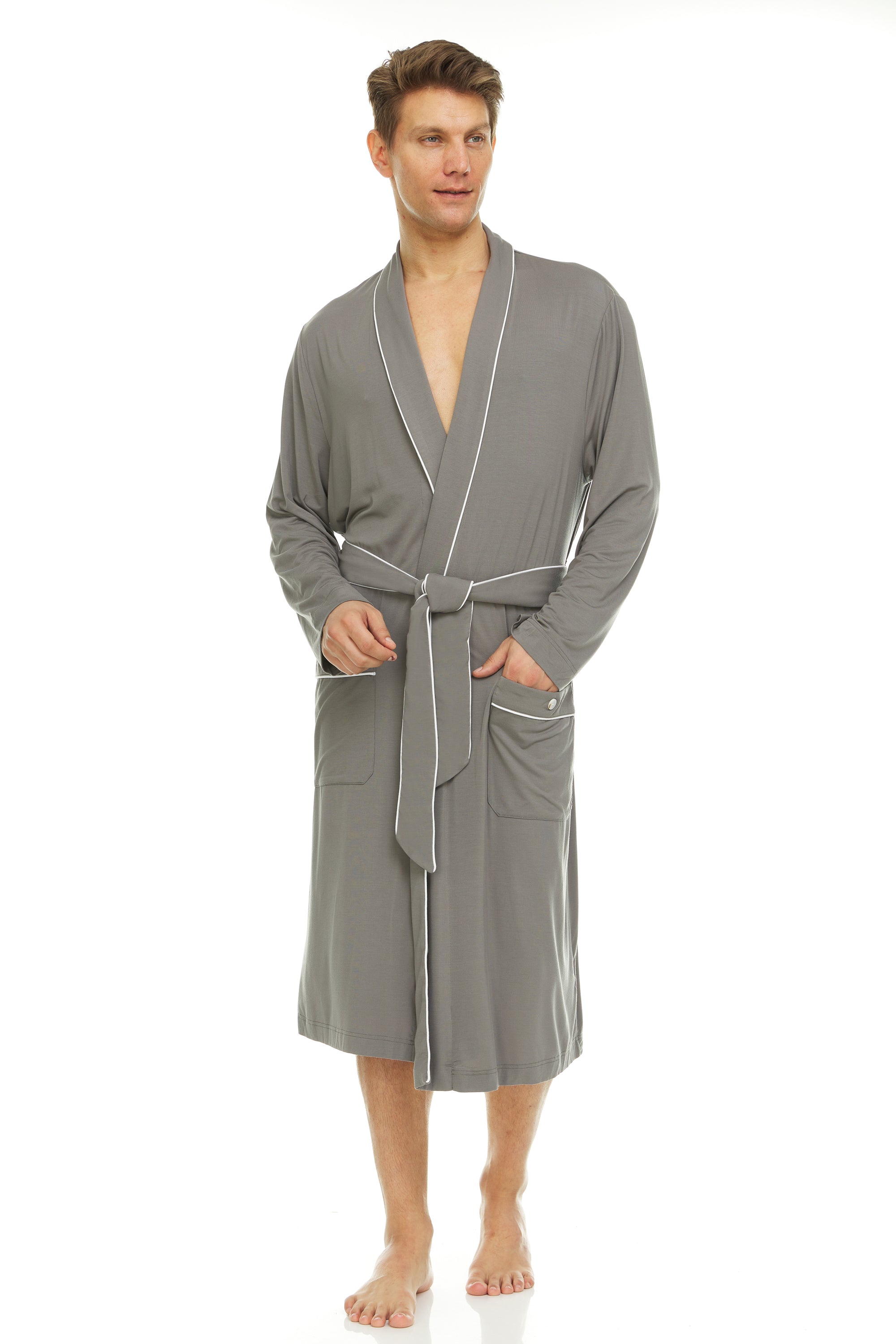 Men’s Dream Micro Modal Grey Robe – Symmar